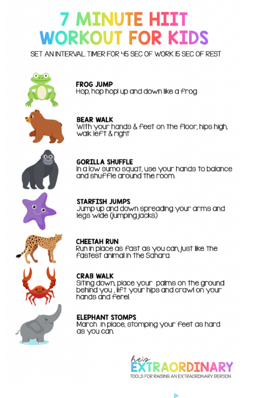 7 Minute High Intensity Workouts for Kids! – EZ Ride | New Jersey ...